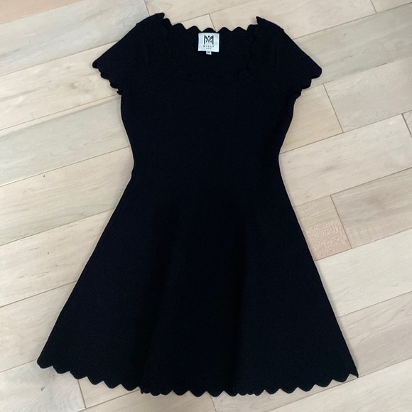 Milly Minis | Dresses | Milly Minis Black Soft Knit Scalloped Dress ...